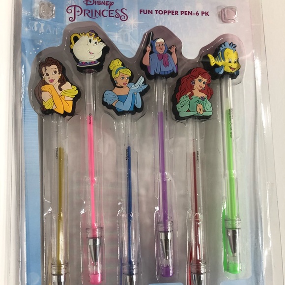 Disney | Other | Disney Princess 6 Pen Topper Pack | Poshmark